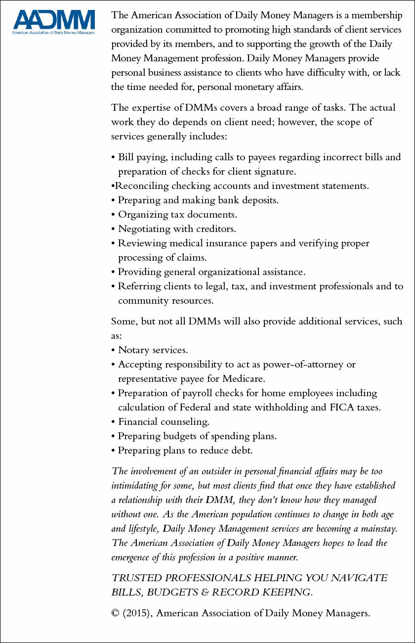 Daily Money Management – An Overview – Bridget Wathen Daily Money ...